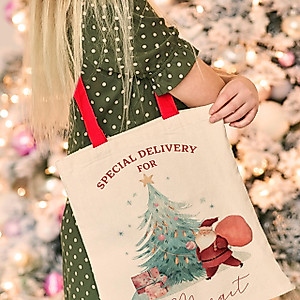 Zexpa Apparel Customized Christmas Santa Gift Bag, Custom Totes For Holiday Presents, Personalized Xmas Gifts Pouch
