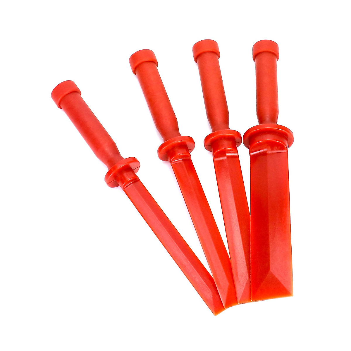 QWORK Plastic Chisel Scraper Set, 3/4", 7/8", 1", 1-1/2" Chemical Resistant Scraper Tool, No-marring Plastic Razor Scraper Remover Tool, Plastic Chisel Set for Removes Debris, Adhesives, Film, Paint