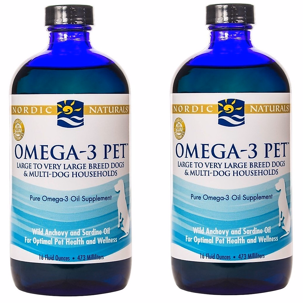 Nordic Naturals Omega-3 Pet, Unflavored - 1518 mg Omega-3 Per Teaspoon - 2 Pack - 32 oz Total - Fish Oil for Dogs with EPA & DHA - Promotes Heart, Skin, Coat, Joint, & Immune Health - Non-GMO