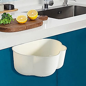Cloud Shaped Hanging Kitchen Waste Bin,Cupboard Door Hanging Trash Can Kitchen Waste Basket for Food Scraps and Veg Peelings