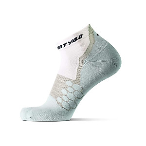 Thirty48 Performance Compression Low Cut Running Socks for Men and Women | More Compression Where Needed ([3 Pair] LightGray/White, XLarge - Women 11-13 // Men 12-14)