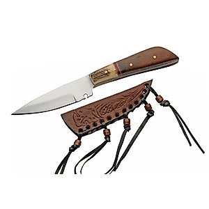 Little Stag Bone/Wood Handle 5.75″ Stainless Steel Hunting Knife
