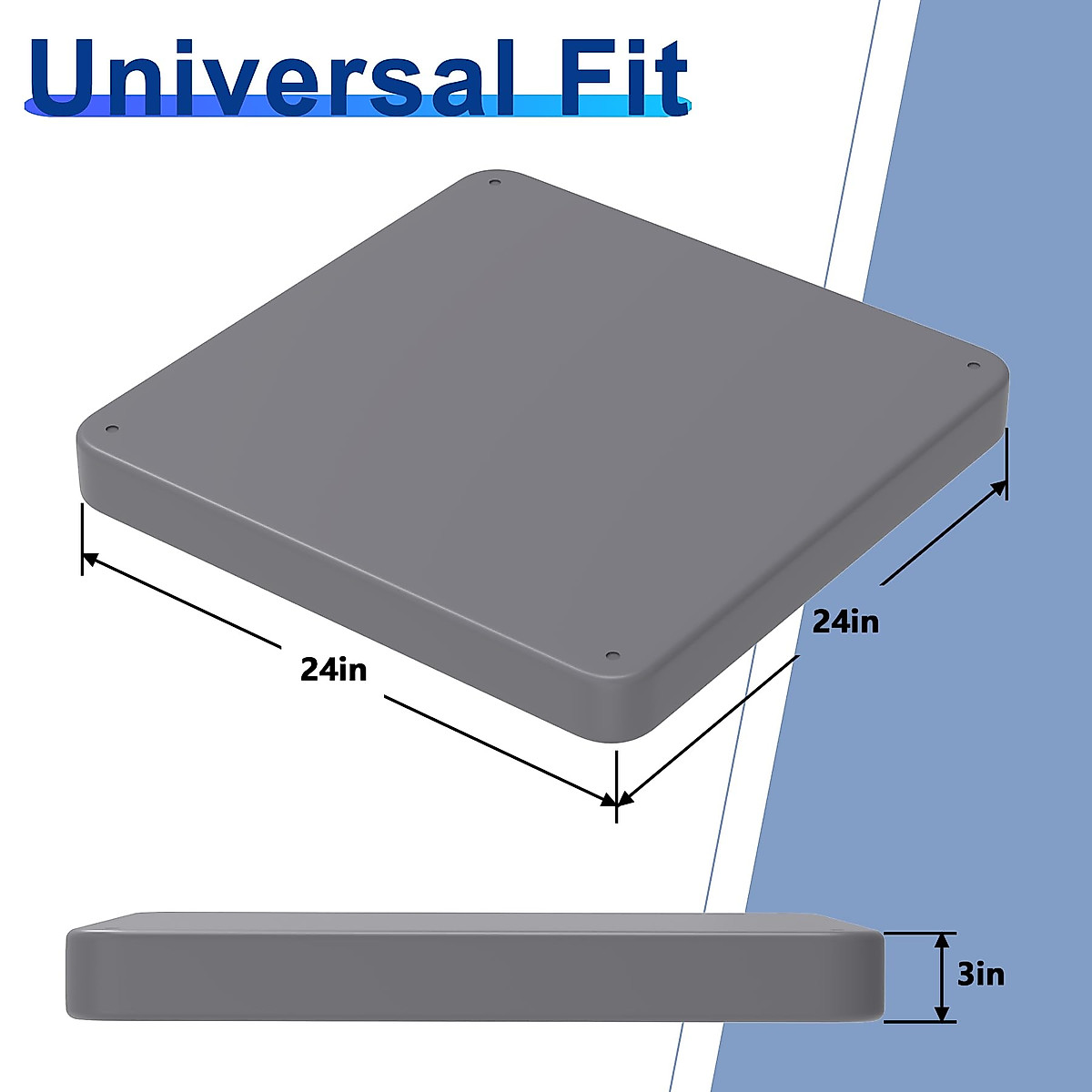 Wincomfort Condenser Pad for Air Conditioner Heat Pump, 24'' x 24'' x 3'' AC Base Stand Plastic Outdoor Condenser Equipment Anti-Vibration Pads