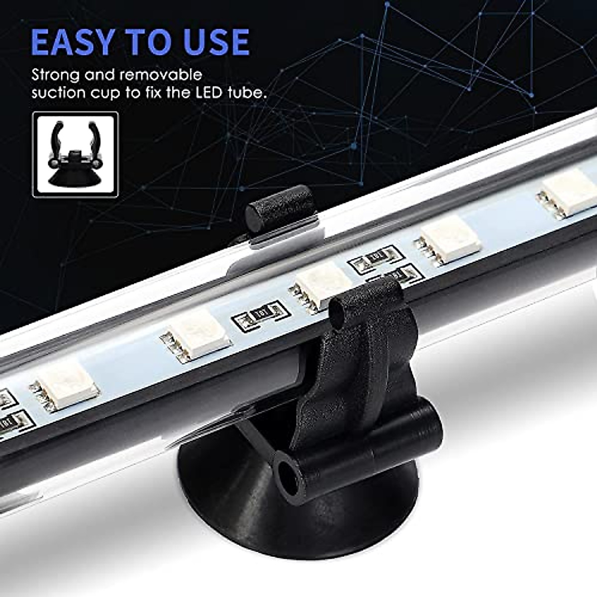 DOCEAN Aquarium Lighting Fish Tank Light with APP Control, RGB Color Changing, with Timer 9 LEDs, 7 inch/18cm, for Aquarium/Fish Tank