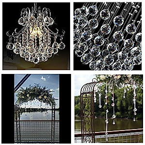 JIHUI Clear Glass Crystal Ball Prism Pendant Suncatcher 40mm Pack of 2