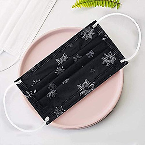 50 Pack Black Disposable 3 Ply Individually Wrapped Face Masks For Daily Protection