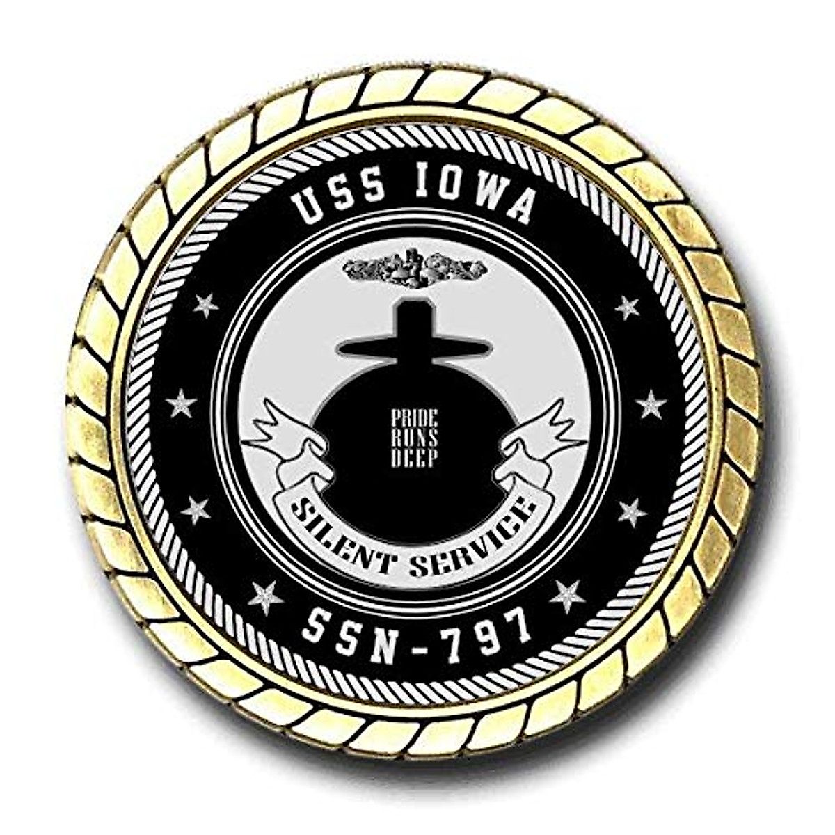 USS Iowa SSN-797 US Navy Submarine Challenge Coin - Officially Licensed