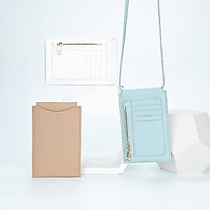Earnda Small Crossbody Cell Phone Purse for Women Lightweight PU Leather Crossbody Bag with Credit Card Slots Blue