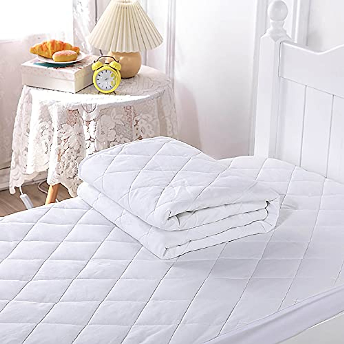 Ultra Soft Cotton Crib Mattress Protector Pad for 52x28 or 52x27 Toddler Bed Waterproof Quilted Fitted Baby Matress Cover 1 Pack White