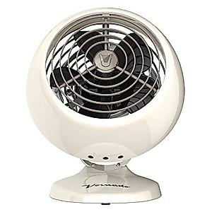 Vornado VFAN Mini Classic Personal Vintage Air Circulator Fan, Vintage White- Classic Base, Small