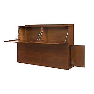 memomad Bali Storage Headboard with 4 Doors (Queen Size, Caramel Brown Wood)