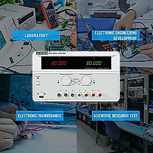 DC Laboratory Power Supply with OVP/OCP, MATRIX Laboratory Power Supply 30V 10a, 5-Digit Display high-Precision Power Pack, Adjustable Power Pack with Memory Function, (30V 20A)