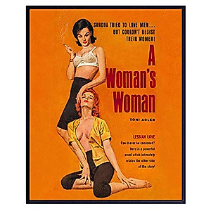 Vintage Lesbian Romance Fiction Book Wall Art - LGBTQ Accessories Poster Print - Lesbian Gifts for Girlfriend, Women, Queer, Gay, Bi - Home Decor, Room Decoration for Living Room, Bedroom, Office