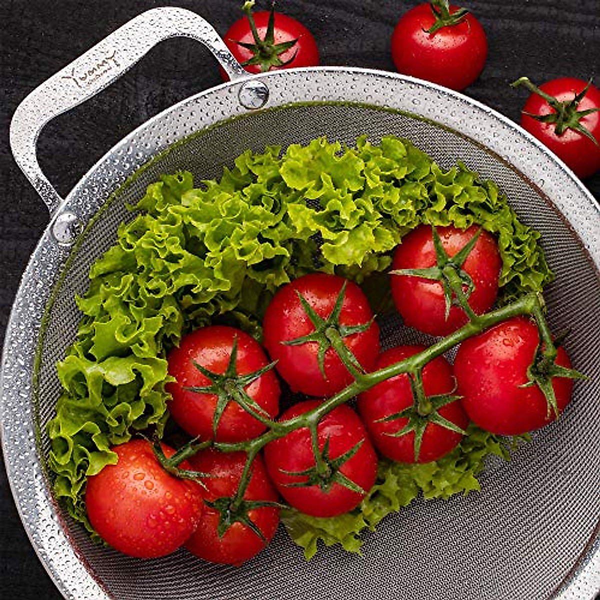 9" Large Fine Mesh Strainer with Sturdy Handle - Sieve Fine Mesh Stainless Steel - Ideal Quinoa Strainer