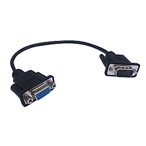 CERRXIAN 1ft VGA SVGA 15 Pin HD15 Male to Female Adapter Video Monitor Extension Cable for PC Laptop TV Porjector(mf)
