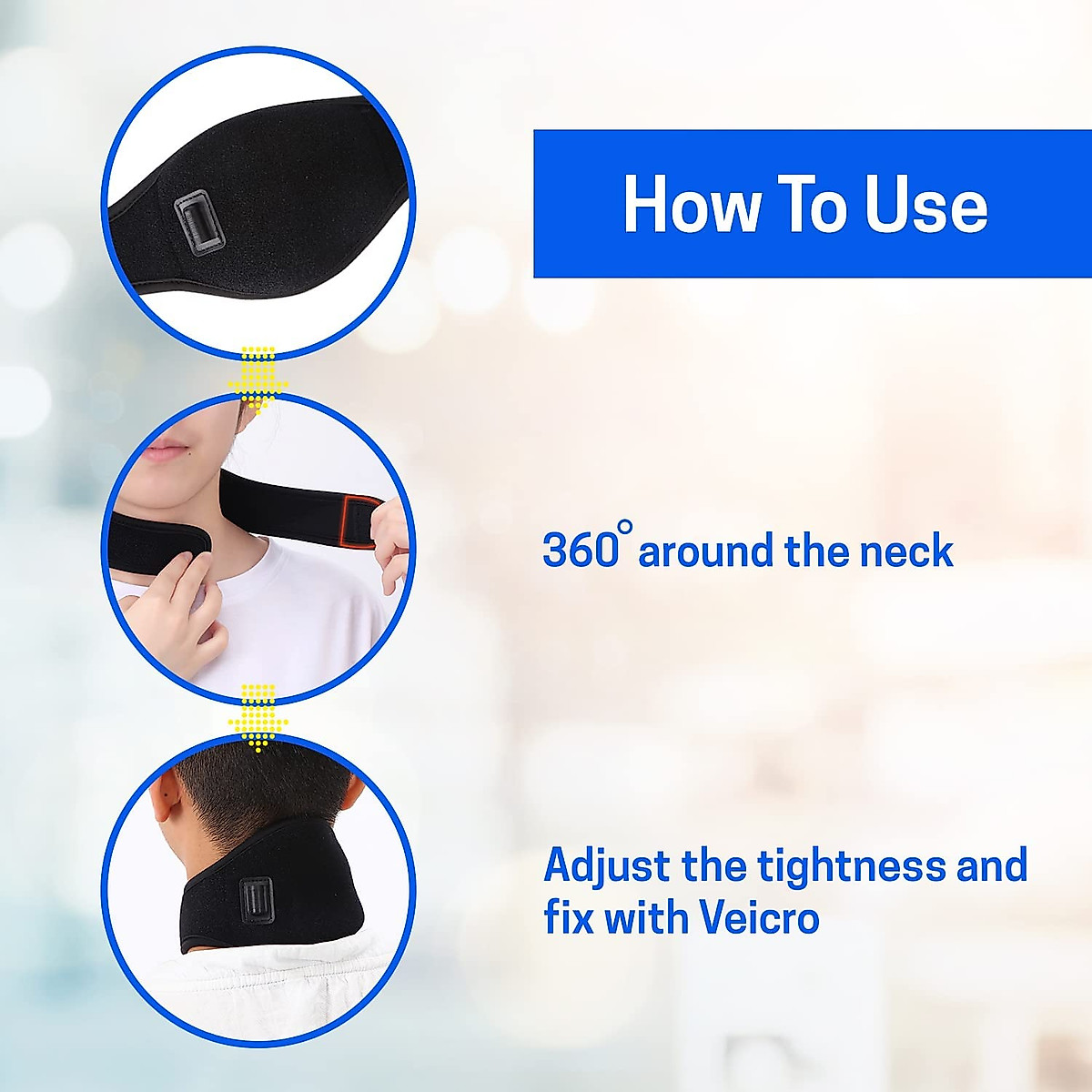 Heated Neck Wrap, Neck Support for Pain Relief, Neck Heating Pad for Neck Pain and Pressure Relief, Portable Household Warm Neck Brace