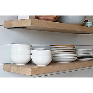 Urban Legacy Deep Floating Shelves | Unfinished White Oak Hardwood with Low Profile Brackets | High Weight Capacity (36" x 11" x 2")