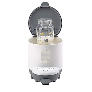 BEABA Bib'Expresso Fast Water Warmer, Formula Maker Preps Bottle in 30 Secs, Quickly Dispenses Warm Water for Baby Bottle, Also a Baby Food Warmer, Grey