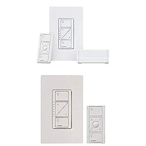 LUTRON Alexa Compatible Caseta Wireless Dimmer Kit + Caseta Wireless Multi-Location In-Wall Dimmer with Pico Remote Control Kit