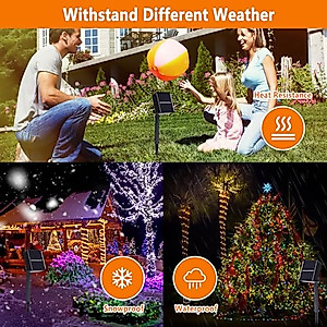 GLSbuld Multicolor Solar String Lights Outdoor,4-Pack 132FT 400 LED Halloween Lights with 8 Modes, Solar Fairy Lights for Christmas Party Indoor Patio Yard Trees Wedding