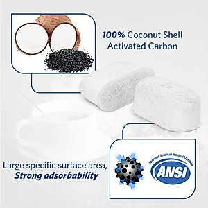 12-Pack of Replacement Breville BWF100 Compatible with Breville BWF100 Machines, Breville Espresso Machine Water Filter Replacements (Activated Charcoal with Pure and Refresh Taste)