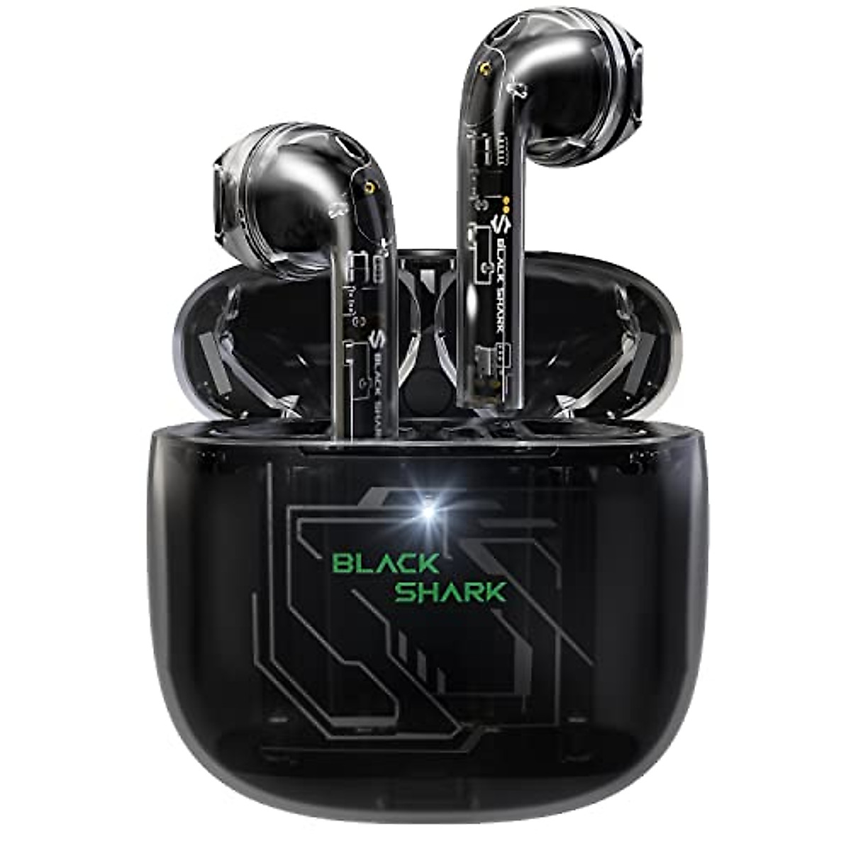 Black Shark Bluetooth Earbuds with 2 Mics Call Noise Canceling, Wireless Earbuds with 24H Playtime for Sport and Work, One-Step Pairing & Smart Touch Control, IPX5 Waterproof, in-Ear Stereo