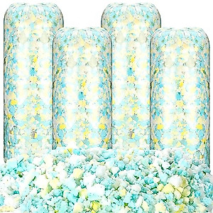 Frienda Shredded Memory Foam Filling Bean Bag Chair Filler Memory Foam Refill Beanbag Stuffing Foam for Pillow Cushion Chair Replacement Fill, 5 Lbs Each(4 Pack)