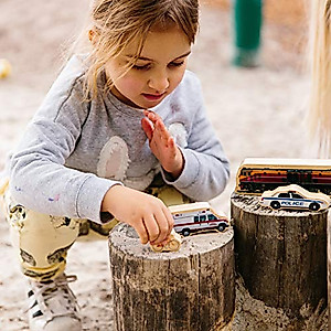 THE FRECKLED FROG-FF471 Getting Around - Set of 16 - Ages 2+ - Wooden Blocks for Toddlers - Includes a Train, Helicopter, Ambulance and More - Double-Sided