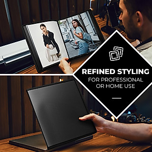 Dunwell Art Portfolio 8.5x11 Folder (Black), Mounting Paper, Portfolio Binder for Artwork, 8.5 x 11 Art Folder, 24 Pockets Display 48 Pages, Acid-Free Poly Presentation Book