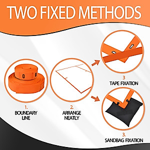 Professional Portable Pickleball Court Marking Kit for Outdoor & Indoor with Stainless Steel Shovel & Sand Bags for Sand or Tape | Pickleball Boundary Lines Set for Street, Parking Lot or Tennis Court