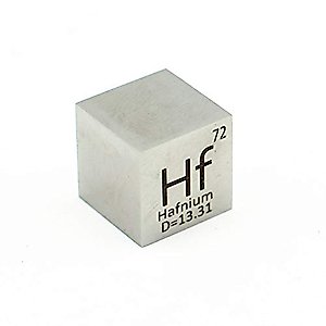 Polished Tungsten Cube 10mm 99.95% Metal Cubes for Element Collections Lab Experiment Material Hobbies Simple Substance Block Display DIY (Hafnium)