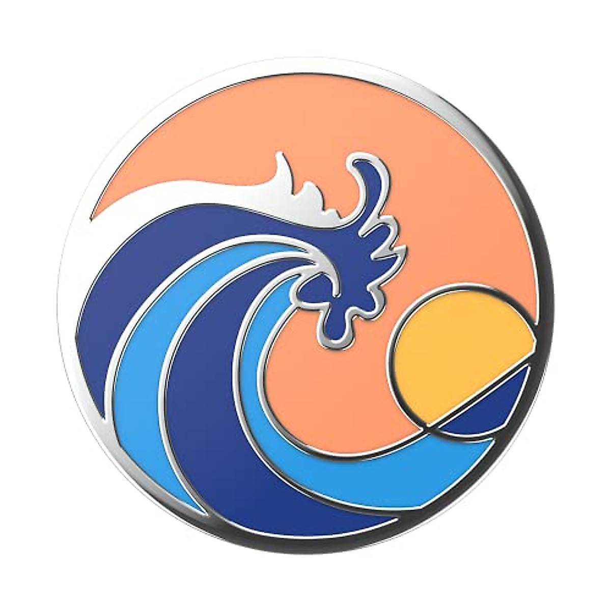 PopSockets PopGrip - Expanding Stand and Grip with Swappable Top - (Ride The Wave Coral)