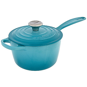 Le Creuset Enameled Cast Iron Signature Saucepan, 1.75 qt., Caribbean