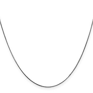 IceCarats 14K White Gold 0.6mm Round Cubetto Omega Snake Chain Herringbone Necklace 18 inch
