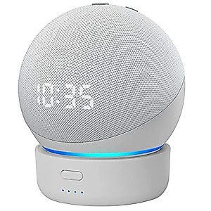 GGMM D4 Battery Base for Dot4th Generation, Portable Battery Base, Dot4 Battery Stand, Up to 7 Hours Playtime, White (Not Work with Dot5)