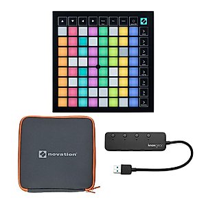Novation Launchpad X Grid Controller Bundle with Launchpad Case and 3.0 4 Port USB Hub (3 Items)