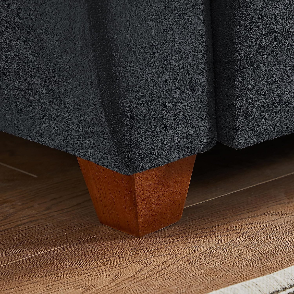 Chireca Convertible Sectional Sofa, Modern Microfibe L Shaped Couch with Storage Chaise and Cup Holder 4 Seat Sofa Couches with Extra Headrests for Living Room, Apartment, Dark Grey