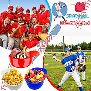 Szsrcywd 24 Pack Plastic Baseball Helmet Bowl,Mini Ice Cream Dessert Baseball Cap Bowls,Party Snack Cups for Birthday Party Supplies(Red Blue and White)