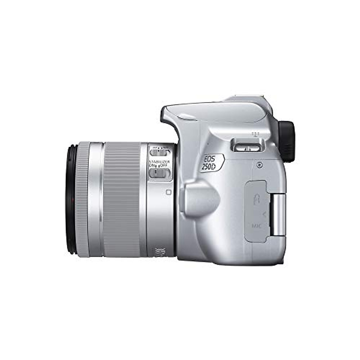 Canon EOS 250D (Rebel SL3) DSLR Camera w/ 18-55mm is STM Lens (Silver) (International Model) (Renewed)