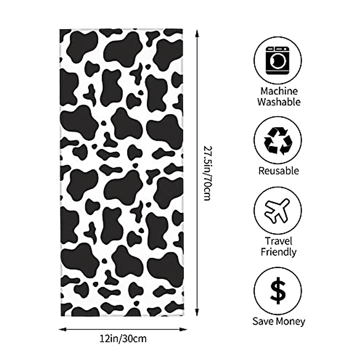 Yaateeh Animal Cow Print Face Towel Soft Absorbent Hand Towel Small Bath Towel Dish Guest Towels Washcloths for Bathroom Yoga Sports Kitchen Home Decor