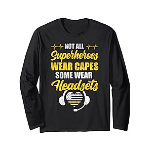 911 Dispatcher Thin Gold Yellow Line American Flag Not All Long Sleeve T-Shirt