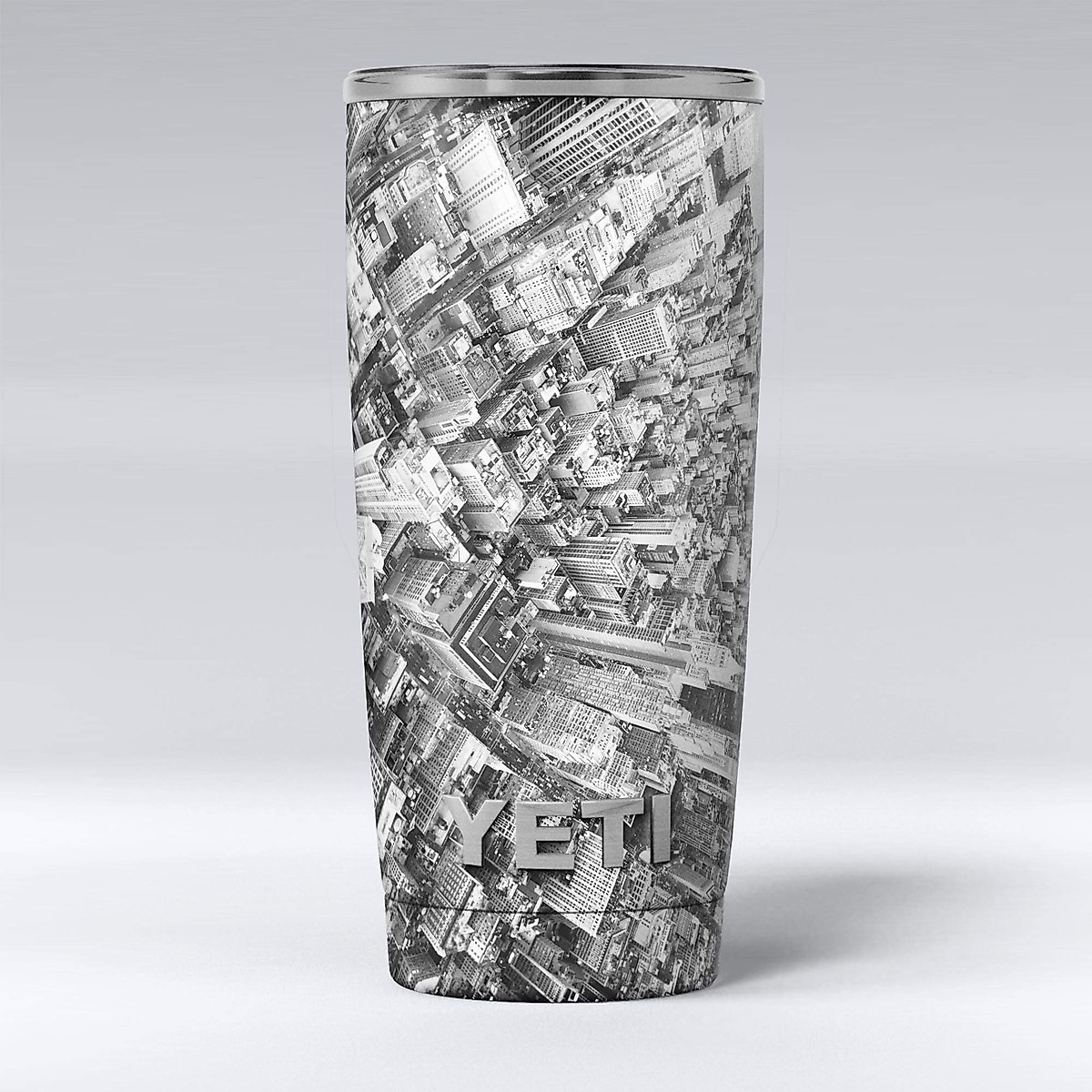 Design Skinz Aerial Cityscape Black and White - Skin Decal Vinyl Wrap Kit Compatible with The Yeti Rambler Cooler Tumbler Cups