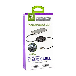 ReTrak ETPRAUX Premier Retractable 6-Feet Auxiliary Cable
