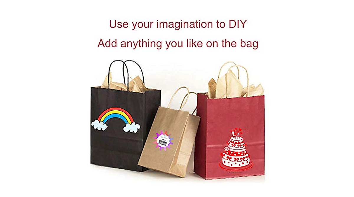 AZOWA Small Kraft Gift Bags with Handles - 50 Pack in Hunter Green