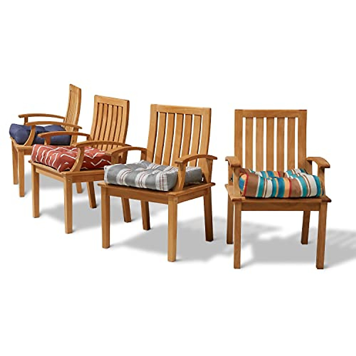 Classic Accessories Water-Resistant Square Patio Seat Cushions, 19 x 19 x 5 Inch, 2 Pack, Brick, Outdoor Seat Cushions