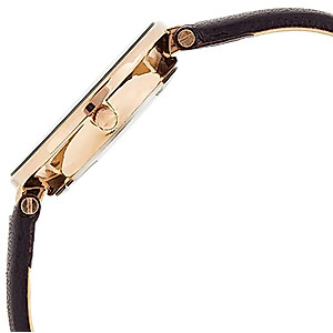 Anne Klein Women's AK/3272RGPL Premium Crystal Accented Rose Gold-Tone and Dark Plum Leather Strap Watch