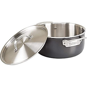 Viking Culinary 5-Ply Hard Stainless Cookware Set, 10 Piece, Hard Anodized Exterior, Dishwasher, Oven Safe, Works on All Cooktops including Induction