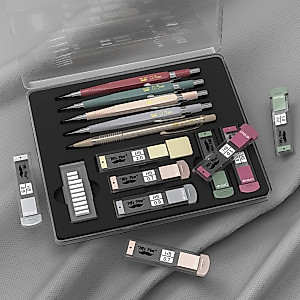 Mr. Pen- Mechanical Pencil Set with Leads and Eraser Refills, 5 Sizes - 0.3, 0.5, 0.7, 0.9 and 2 Millimeters, Sketching Pencils, Drafting Pencil, Mechanical Pencils for Drawing and Sketching