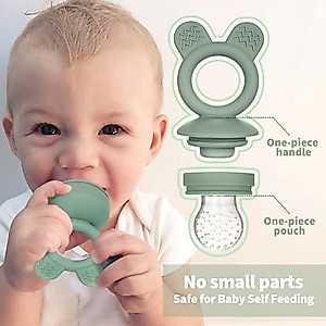 Bessentials Baby Fresh Fruit Food Feeder - 2 Pack Silicone Baby Mesh Feeders for Infant Safe Self Feeding |3 Sizes Food Pouches Included| Suitable for Baby 4m+ (Dark Red & Navy Blue)