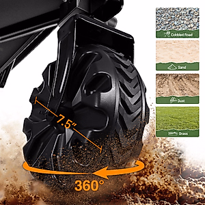 TIMBER RIDGE Outdoor Collapsible Wagon Utility Folding Cart Heavy Duty All Terrain Wheels for Shopping Camping Garden with Side Bag and Cup Holders, Grey